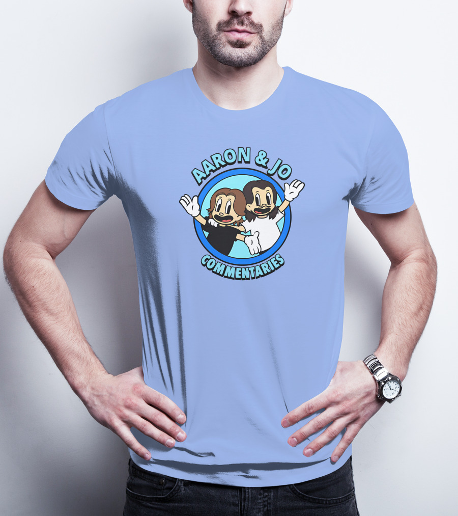 Crowdmade Aaron And Jo Commentaries Cartoon Style Blue Circle T-Shirt