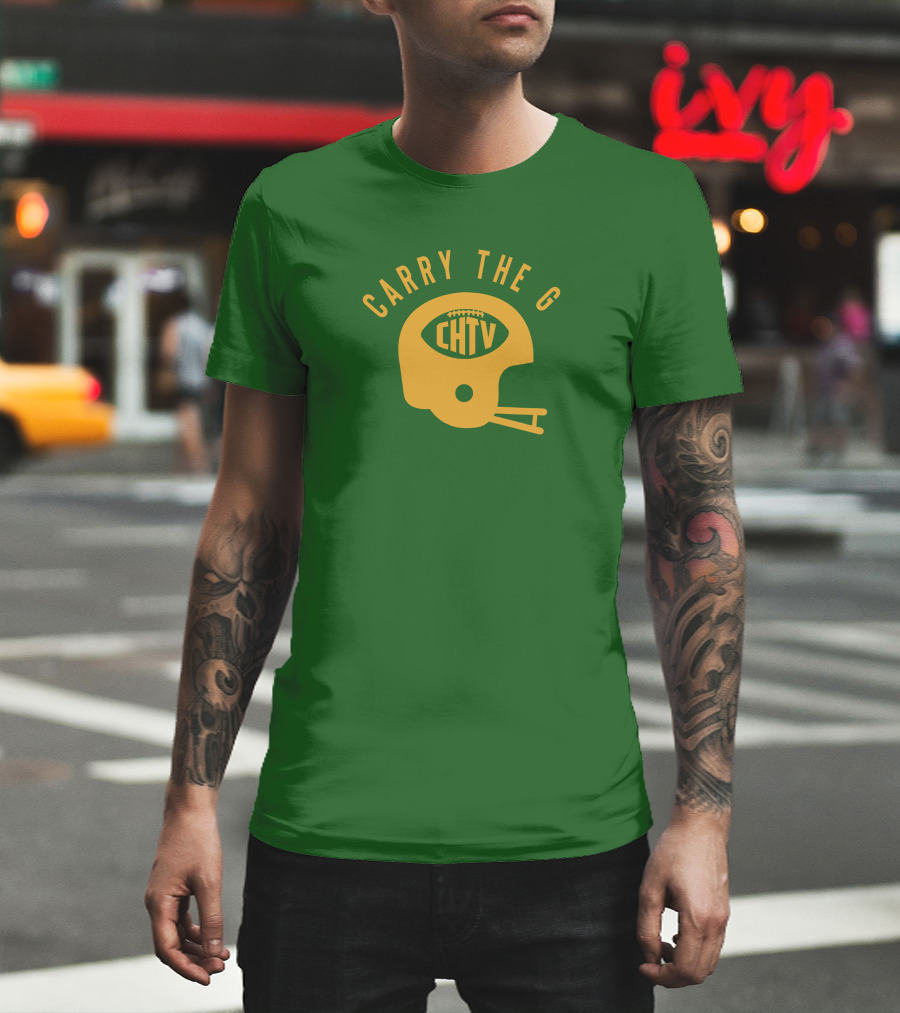 Cheeseheadtv Carry The G Football Helmet CHTV T-Shirt