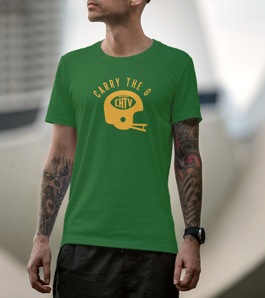 Cheeseheadtv Carry The G Football Helmet CHTV T-Shirt