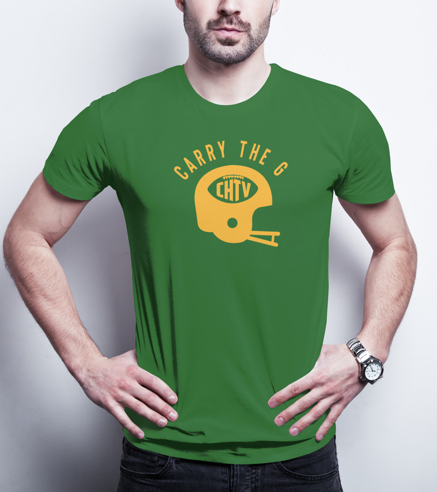 Cheeseheadtv Carry The G Football Helmet CHTV T-Shirt