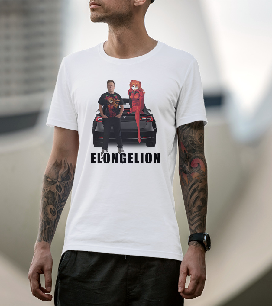 Goofyahhtees Elongelion Tesla Anime Fusion T-Shirt