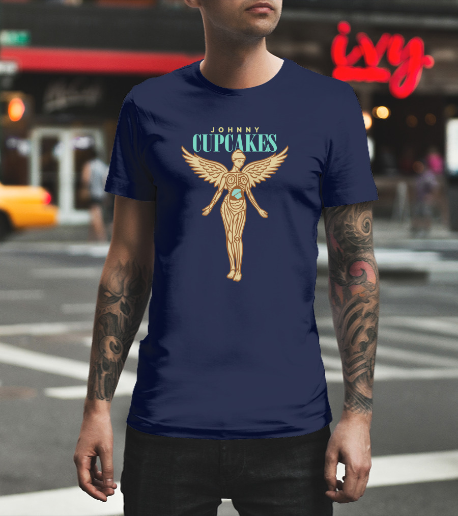 Johnny Cupcakes Winged Anatomical Figure With Cupcake Core T-Shirt