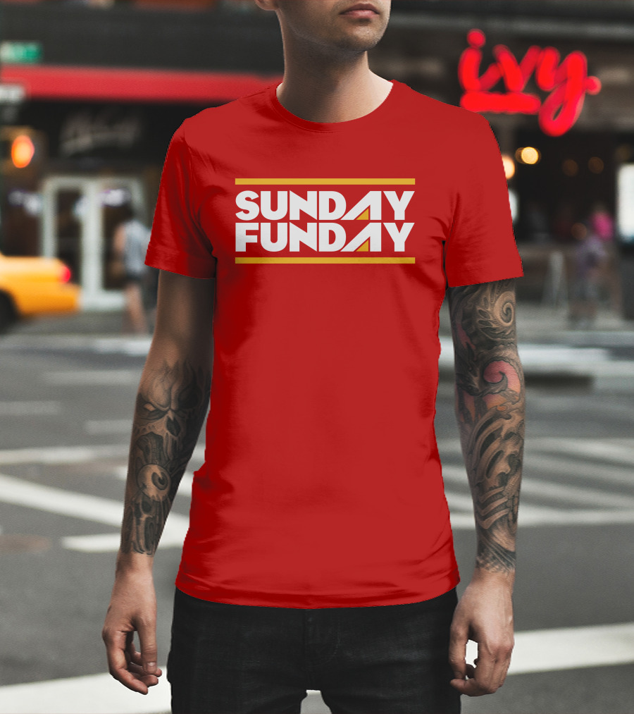 Sunday Funday Westside Storey Store Bold Red Typography T-Shirt