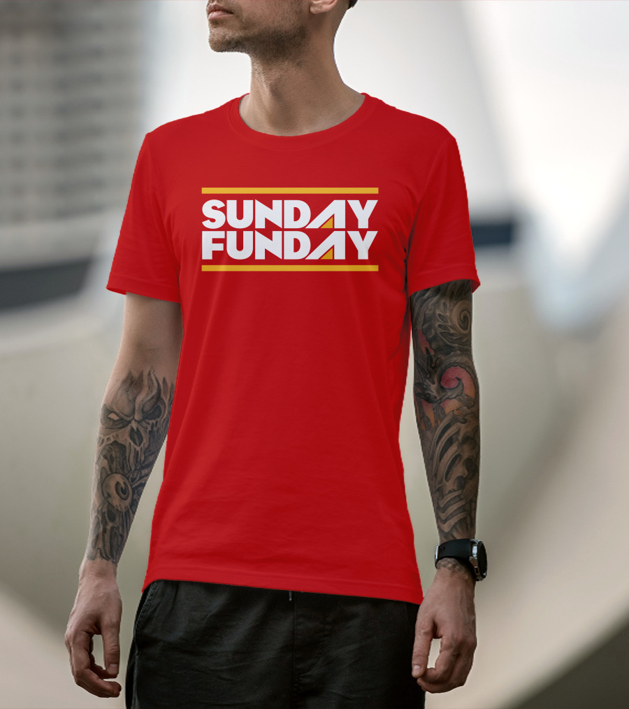 Sunday Funday Westside Storey Store Bold Red Typography T-Shirt