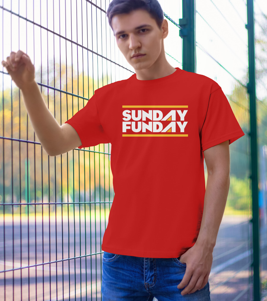 Sunday Funday Westside Storey Store Bold Red Typography T-Shirt