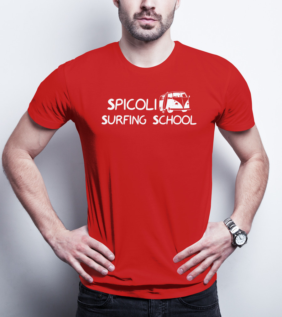 Spicoli Surfing School Super 70s Sports Vintage Van Surfboard T-Shirt