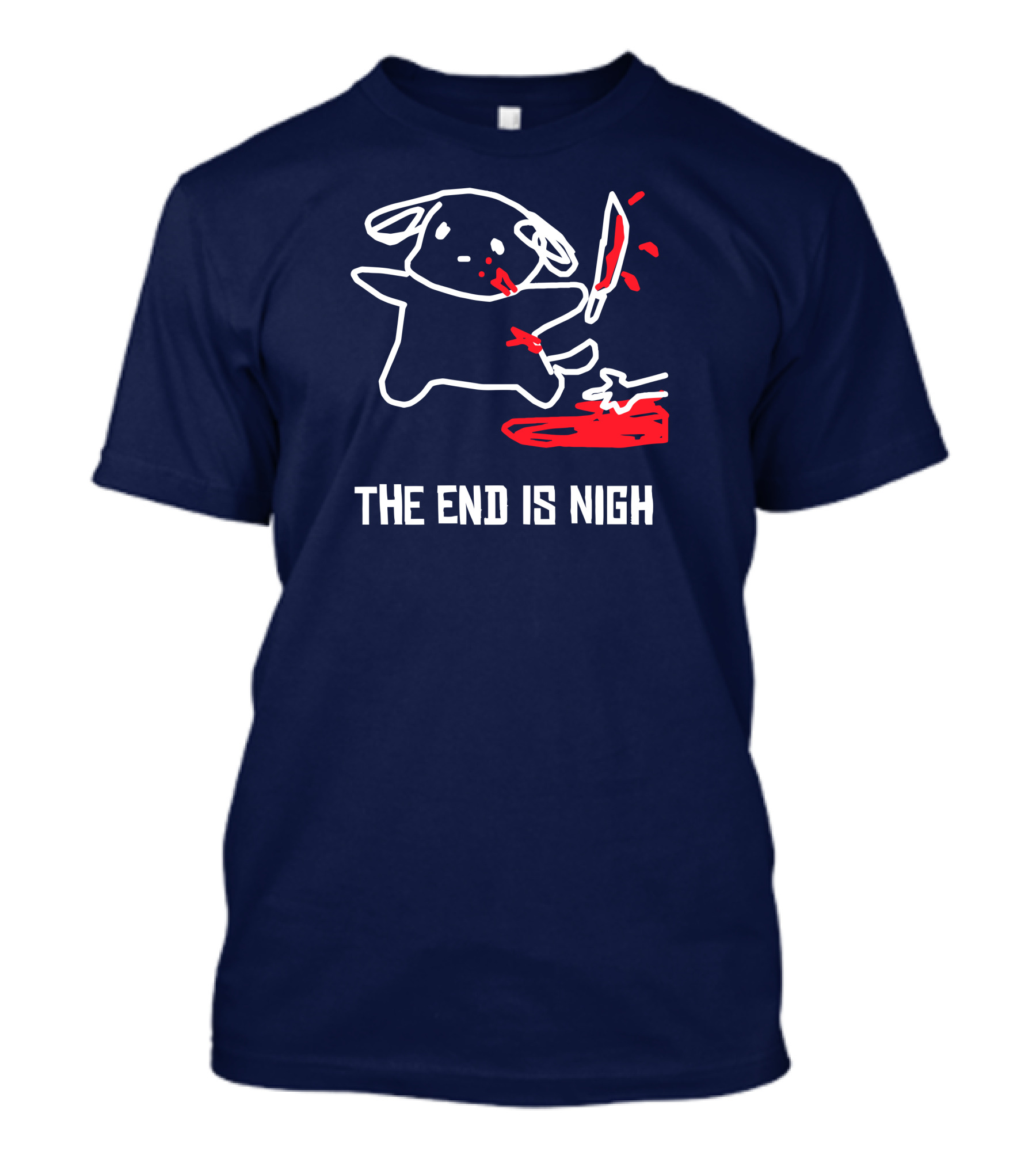 Iahfy The End Is Nigh Cute Creature With Knife And Blood T-Shirt
