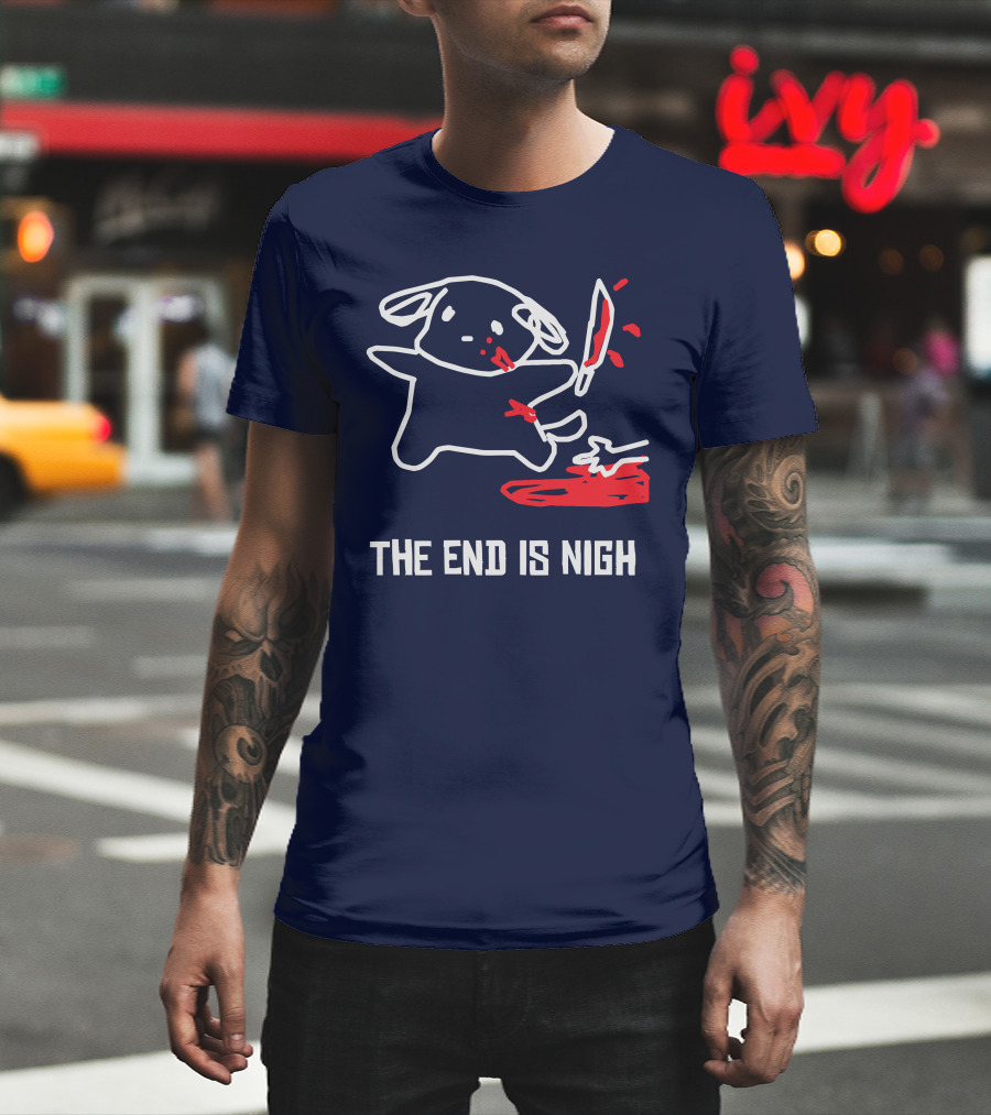 Iahfy The End Is Nigh Cute Creature With Knife And Blood T-Shirt