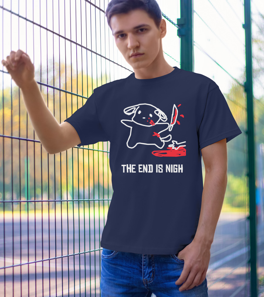 Iahfy The End Is Nigh Cute Creature With Knife And Blood T-Shirt