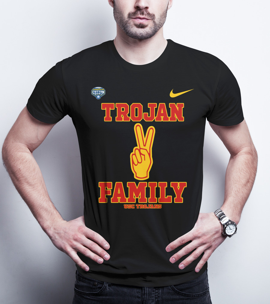 Trojan Family USC Trojans Cotton Bowl Victory Sign T-Shirt
