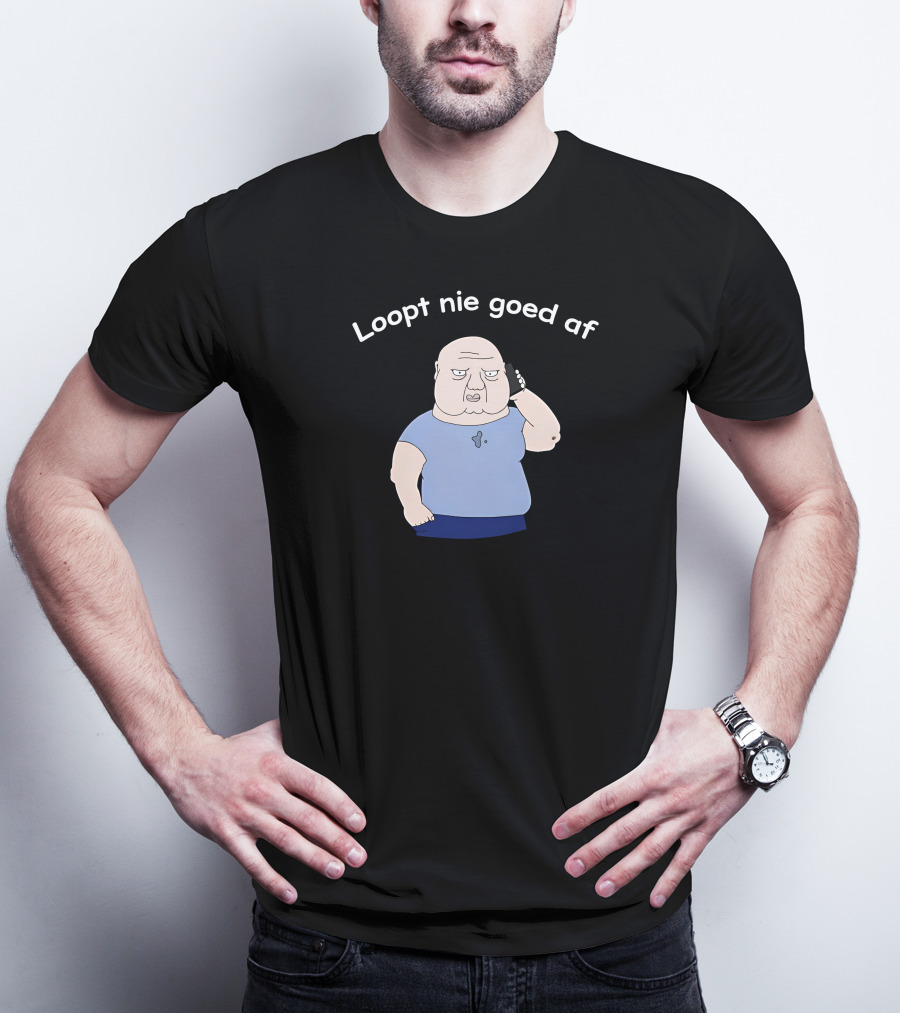 Roddelpraat Merch Loopt Nie Goed Af Character On Phone T-Shirt