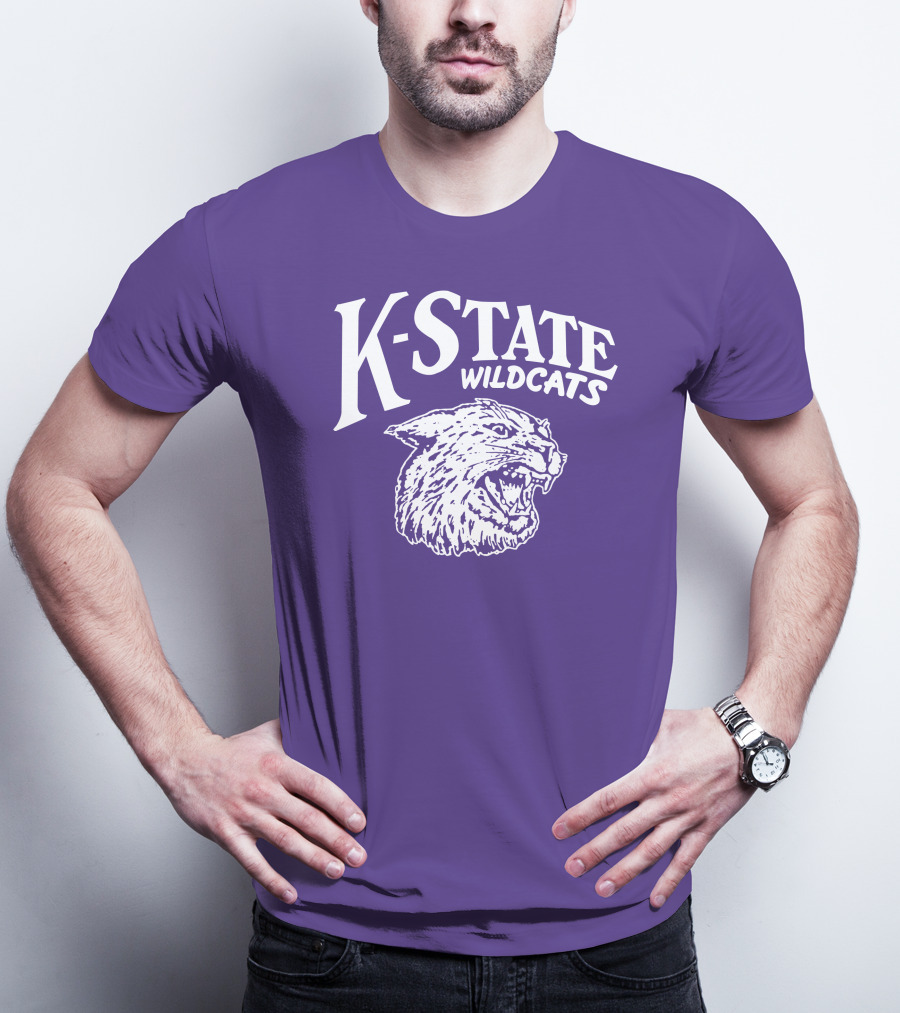 Charlie Hustle K-State Wildcats Vintage Purple Mascot T-Shirt