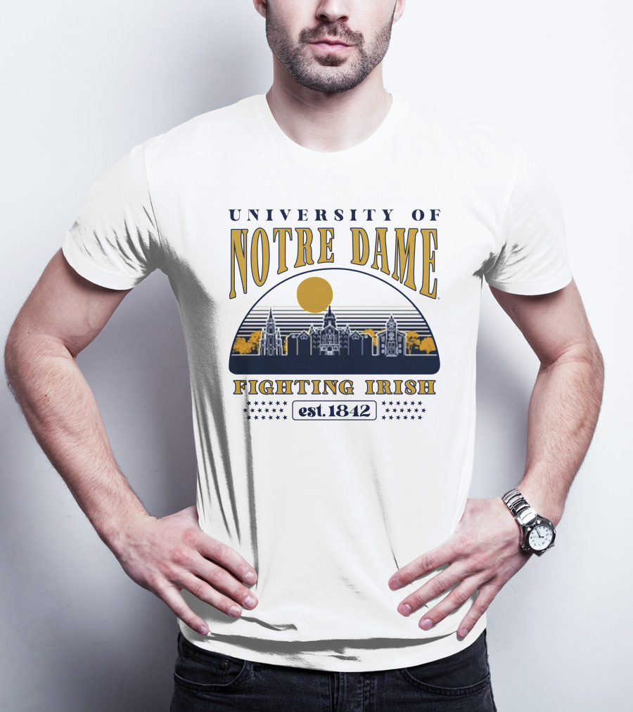University Of Notre Dame Fighting Irish Est 1842 Classic Skyline T-Shirt