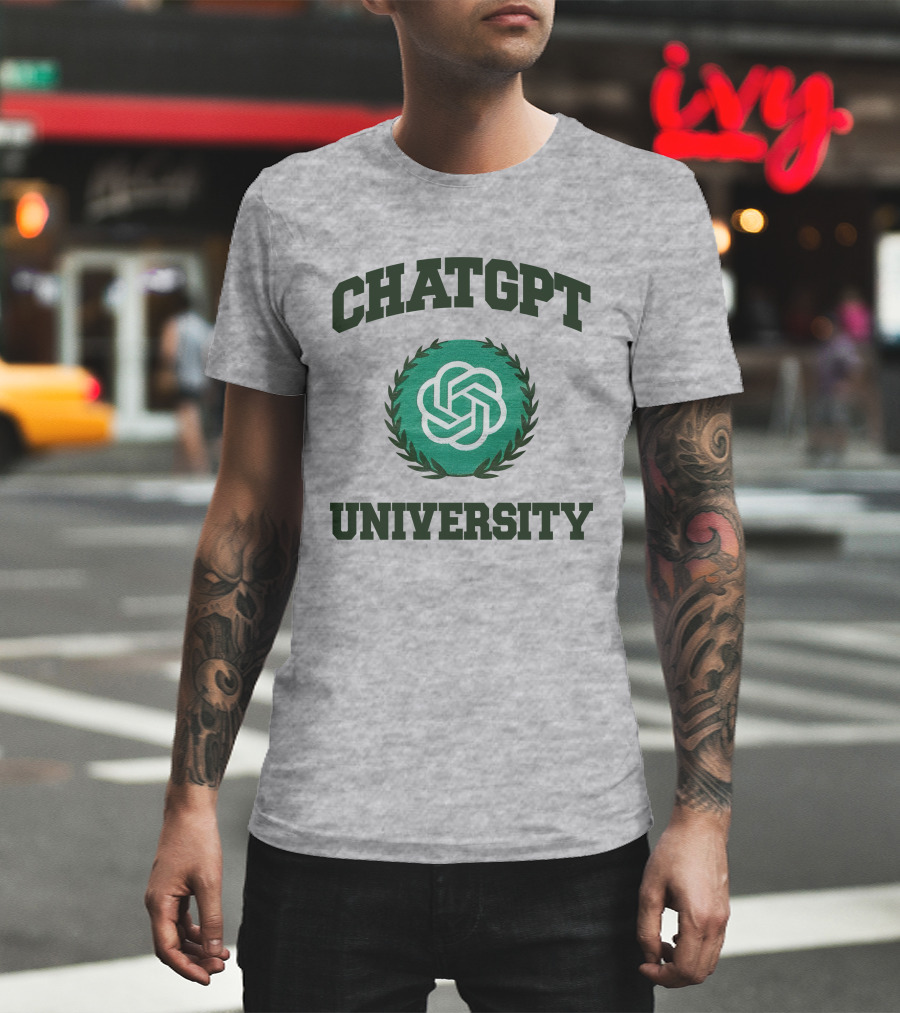 Shithead Steve Chatgpt University Laurel Emblem T-Shirt