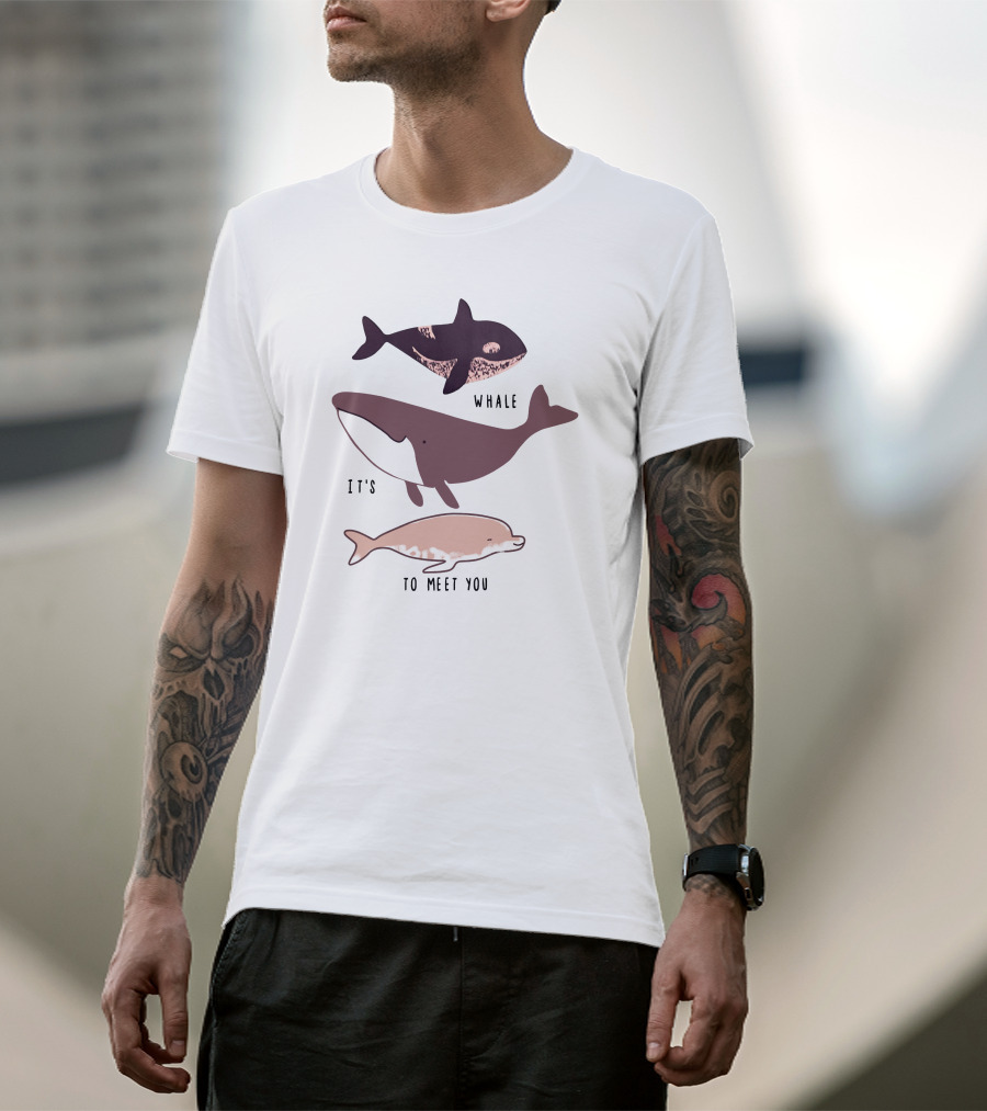 Whale It's To Meet You Playful Ocean Creatures T-Shirt