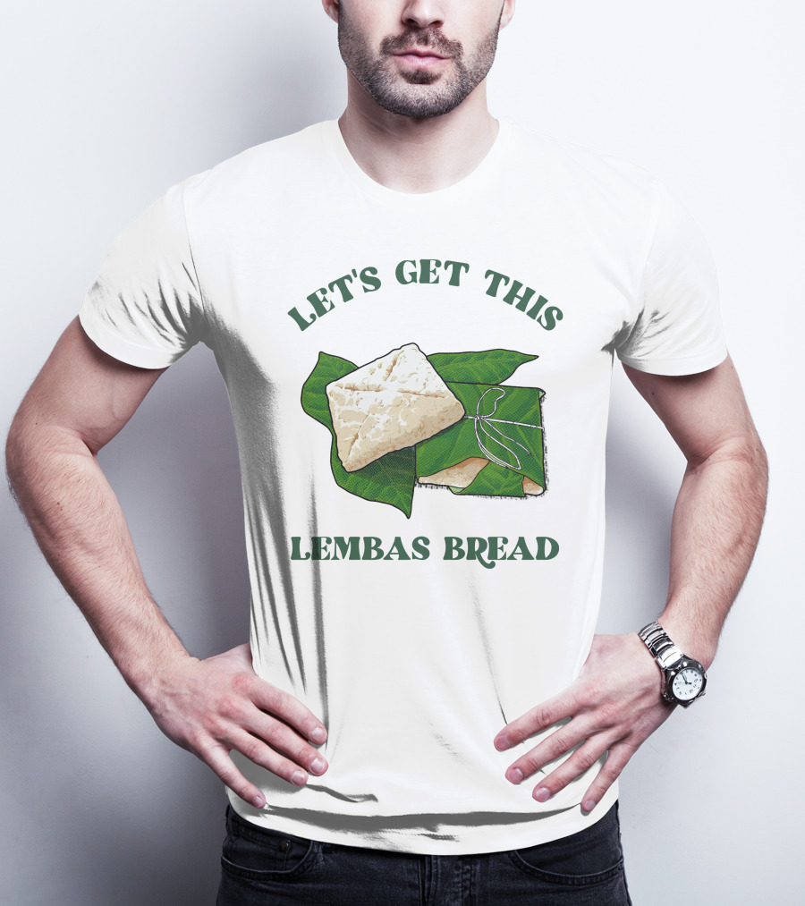 Let's Get This Lembas Bread Green Leaf Tolkien Reference T-Shirt