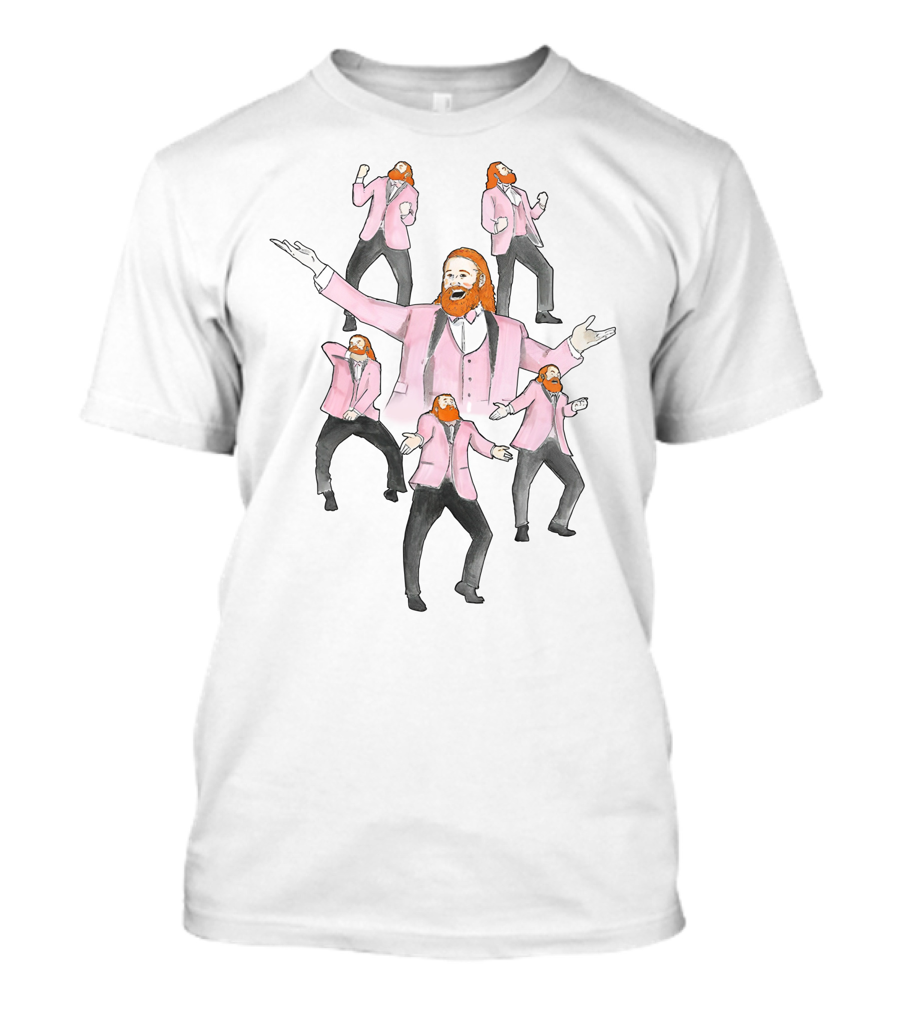 Cashwheelerftr Sami Zayn Dance Moves In Pink Suit T-Shirt