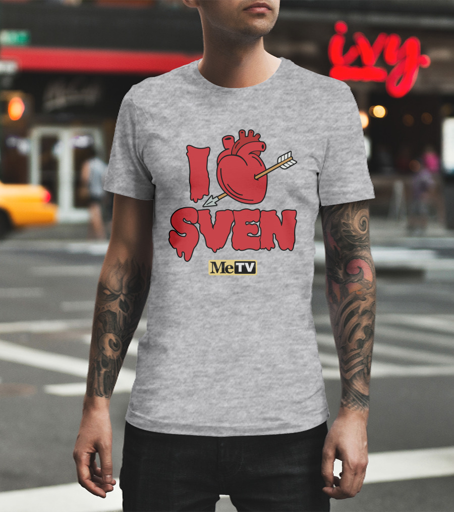 MeTV Store I Heart Sven With Anatomical Heart And Arrow T-Shirt