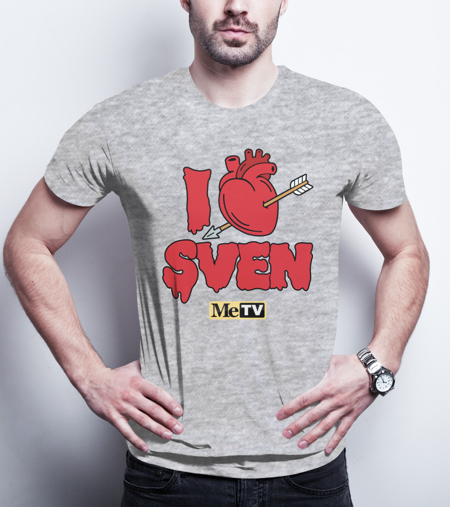 MeTV Store I Heart Sven With Anatomical Heart And Arrow T-Shirt