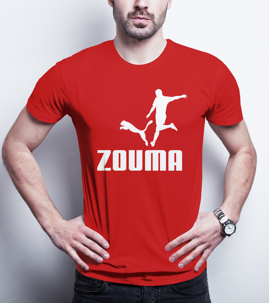 Zouma Player Silhouette With Cat Jumping T-Shirt