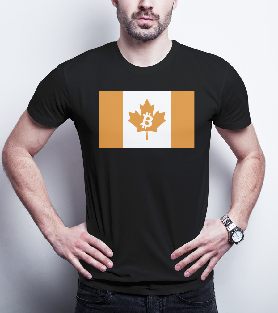 The Best Business Show Merch Bitcoin Canada Maple Leaf Orange Flag T-Shirt