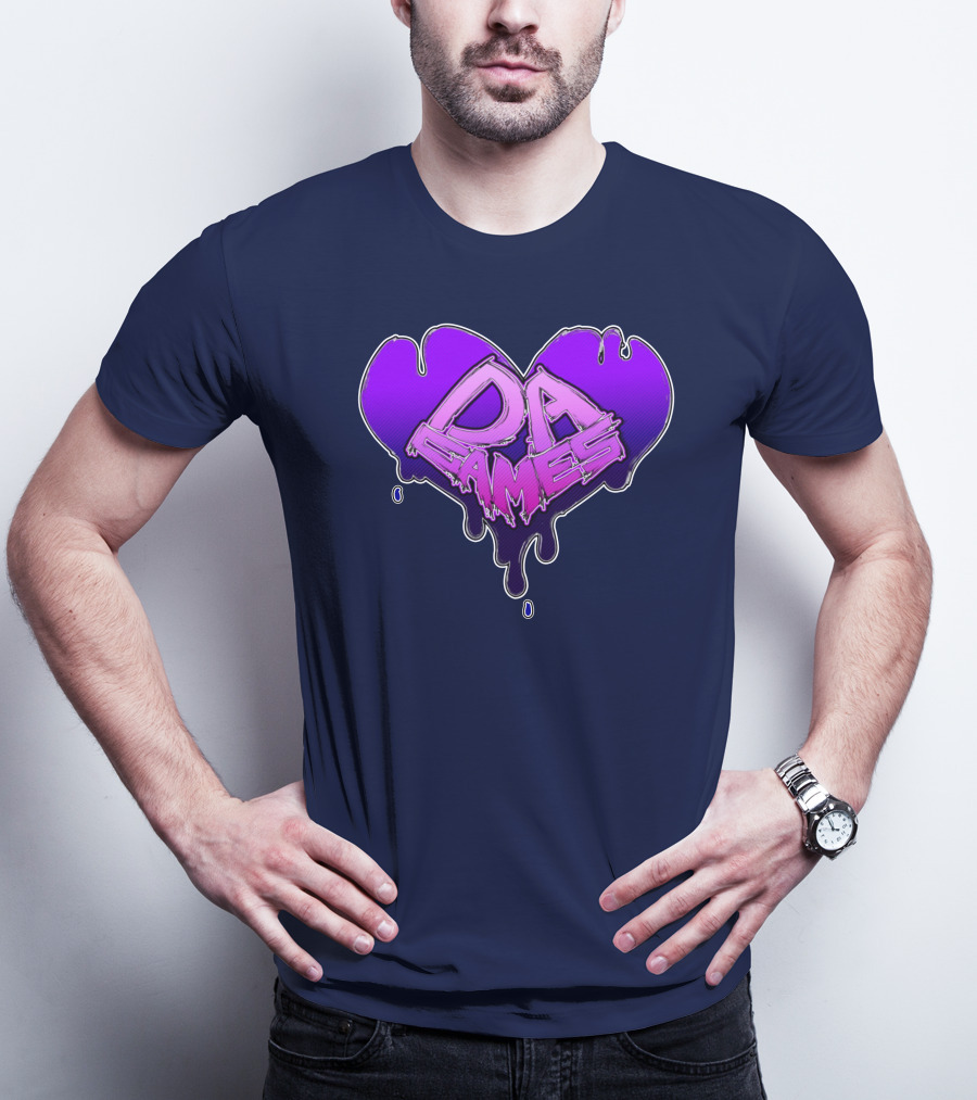 DA Games Purple Heart Valentine's Retro Gamer T-Shirt
