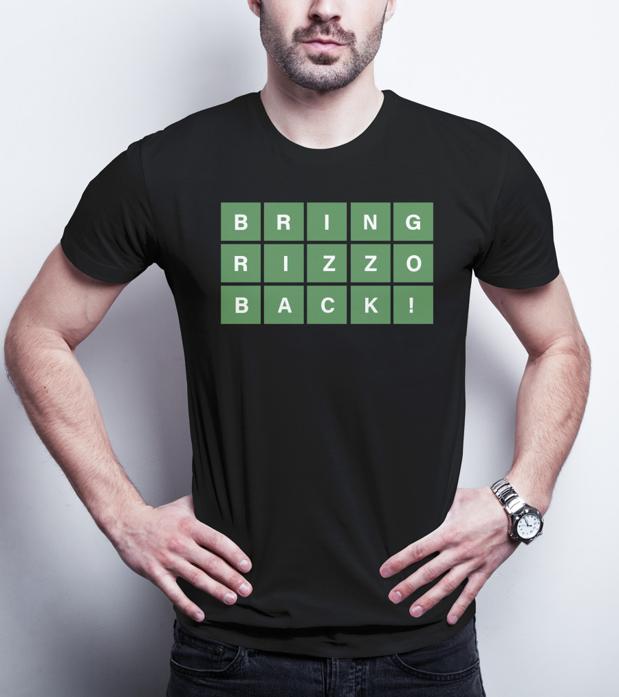 Obvious Merch Wordle Bring Rizzo Back Green Letter Tiles T-Shirt