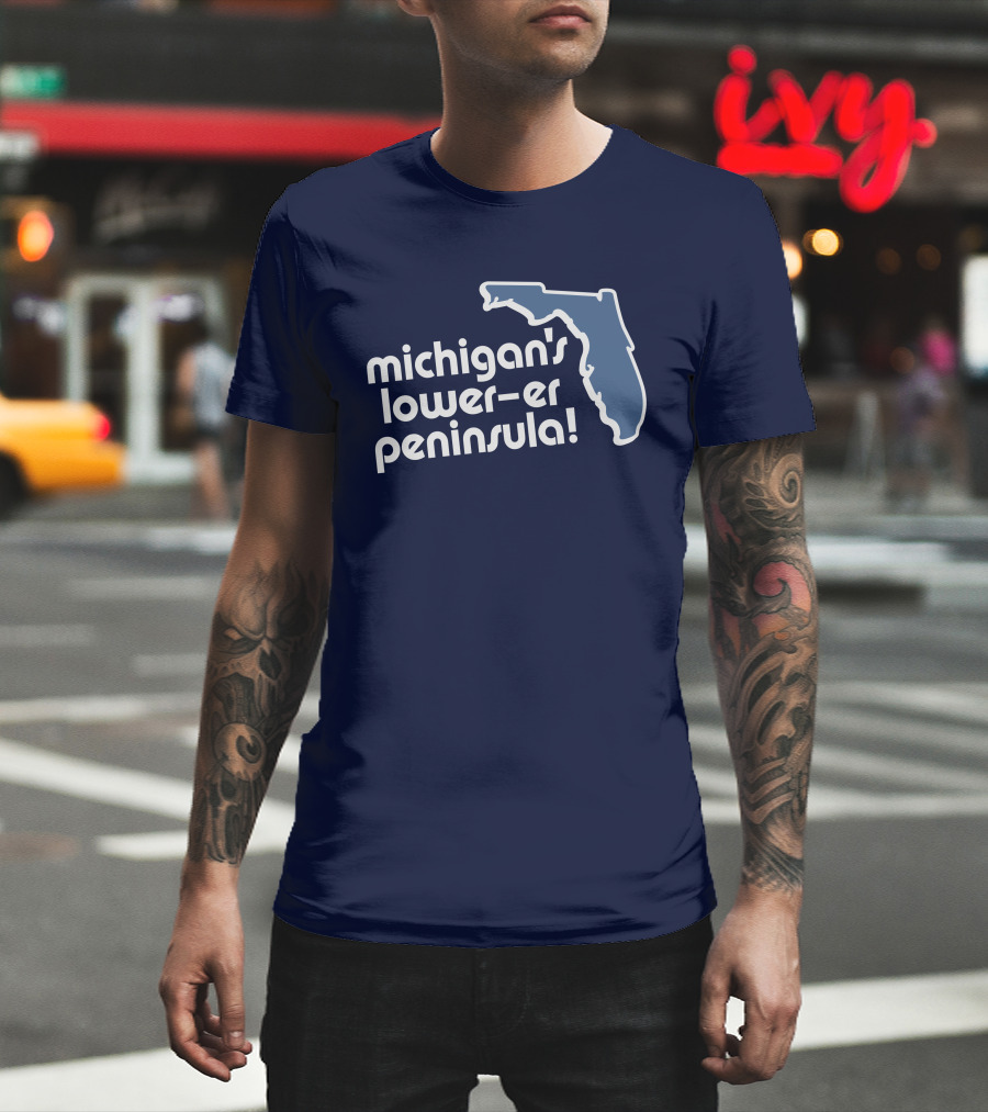 Michigan's Lower-Er Peninsula Mitten State Merch Map T-Shirt