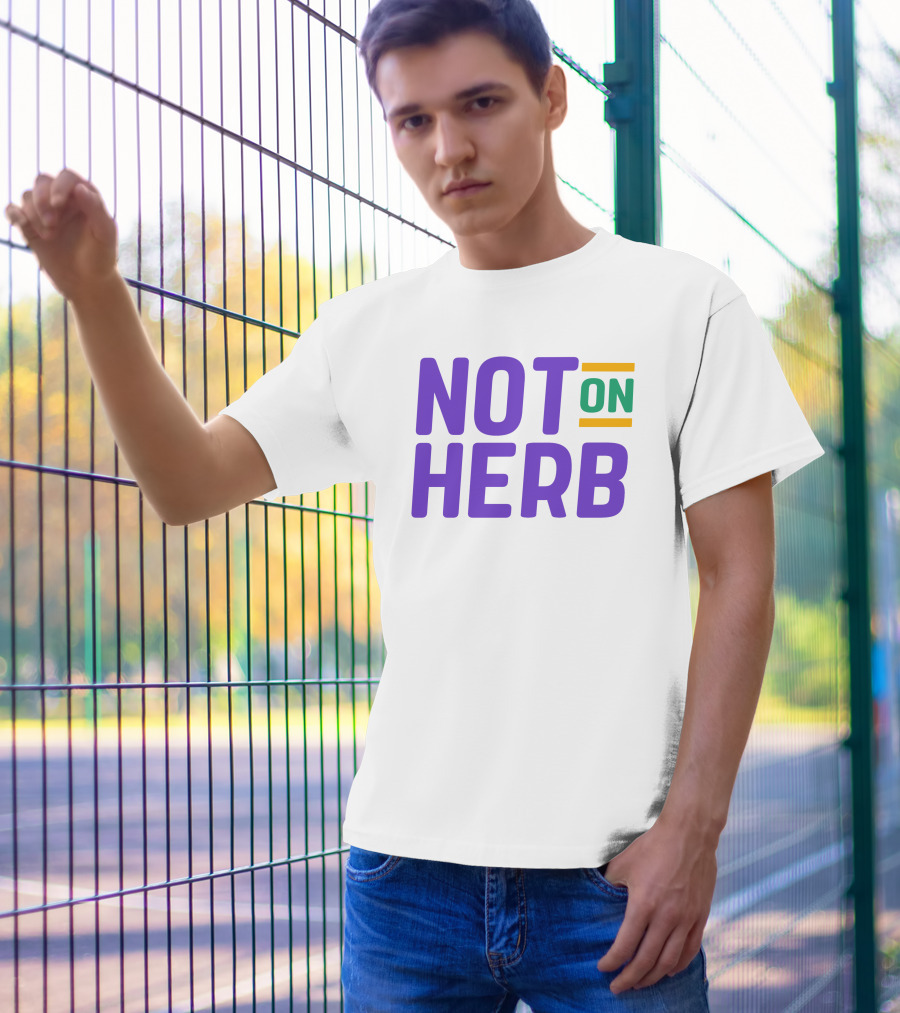 Sharief Ishaq Not On Herb Text In Purple And Green T-Shirt