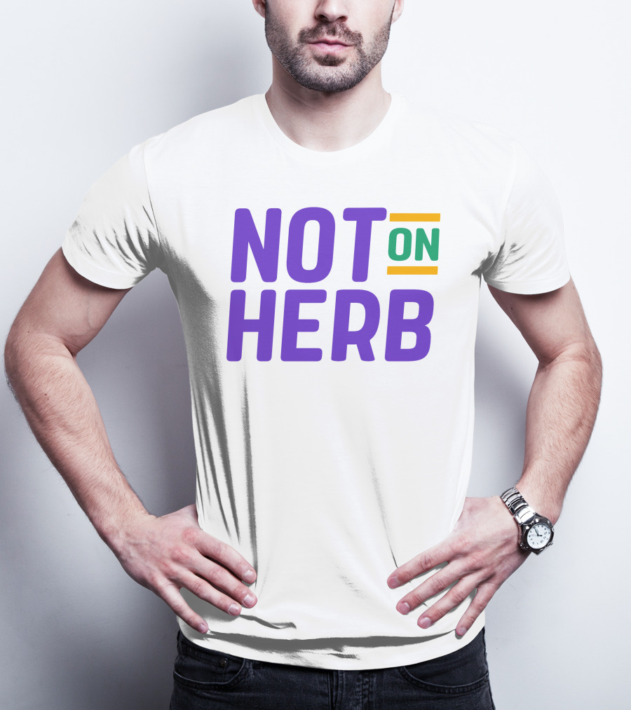 Sharief Ishaq Not On Herb Text In Purple And Green T-Shirt