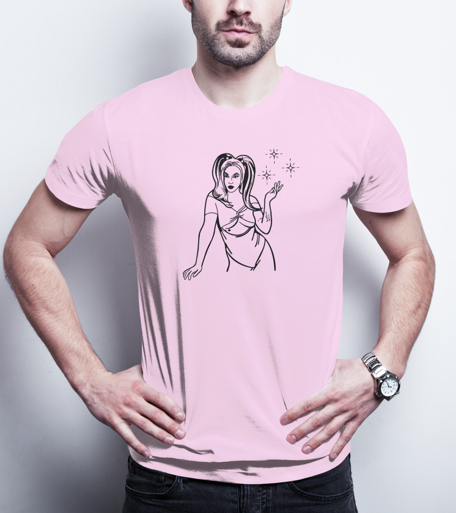 Sketch Woman With Stars T-Shirt