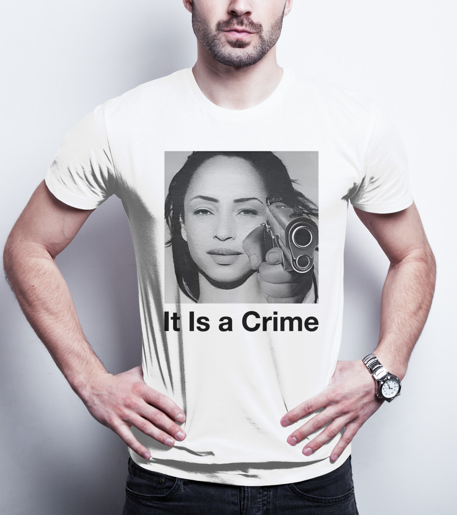 It Is A Crime Portrait Woman Holding Gun T-Shirt