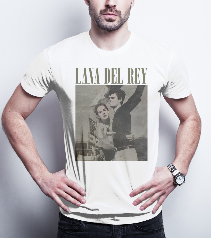 Lana Del Rey Vintage American Flag Couple Embrace T-Shirt