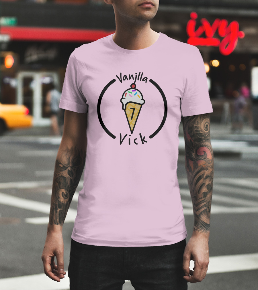 Vanilla Vick Ice Cream Cone No Border T-Shirt