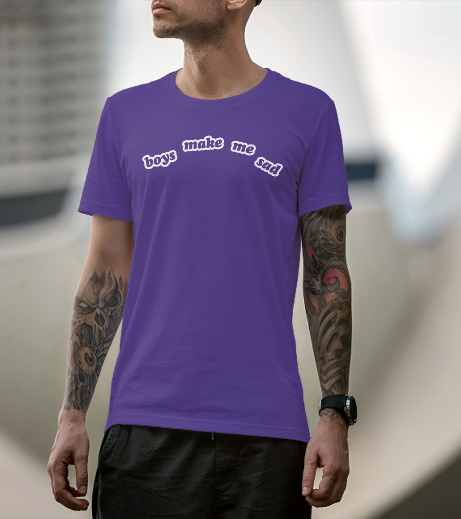 Boys Make Me Sad Purple Text Shirt Stylish T-Shirt