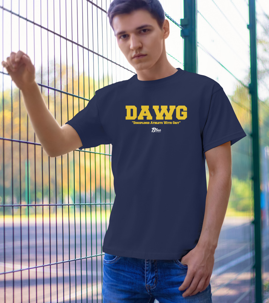 DAWG Disciplined Athlete With Grit Blue By Ninety T-Shirt