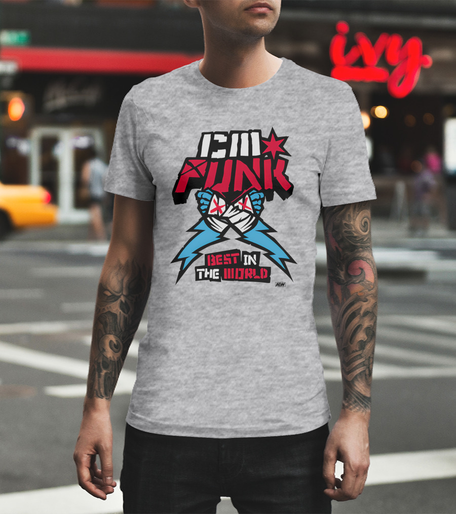 CM Punk AEW Best In The World Supercharged Ringer T-Shirt