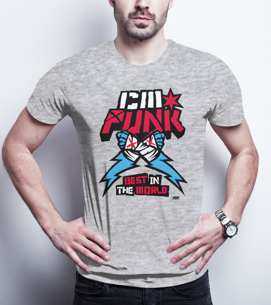 CM Punk AEW Best In The World Supercharged Ringer T-Shirt