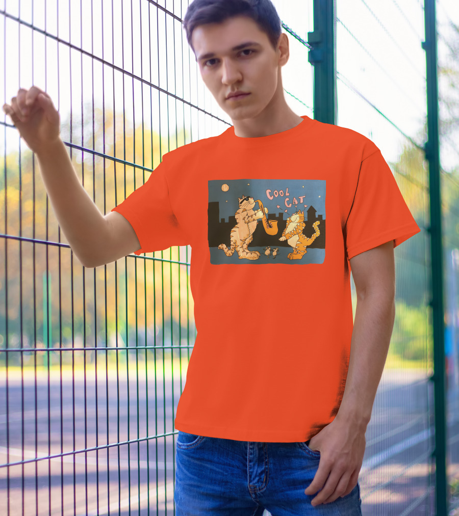 Cool Cat Night Jazz With Playful Felines And Spectators T-Shirt
