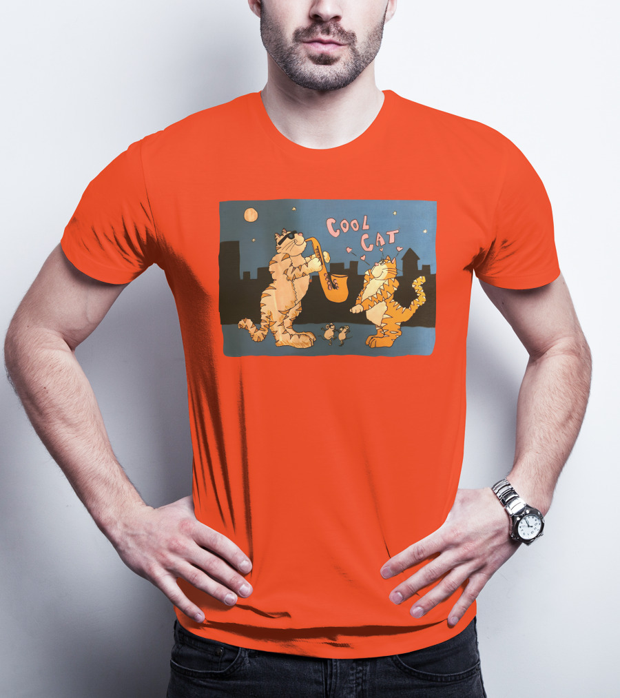 Cool Cat Night Jazz With Playful Felines And Spectators T-Shirt