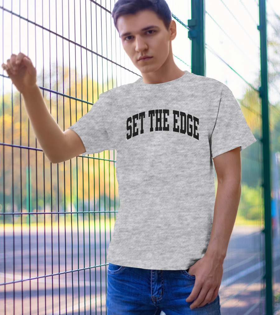 SET THE EDGE Football Defensive Strategy T-Shirt