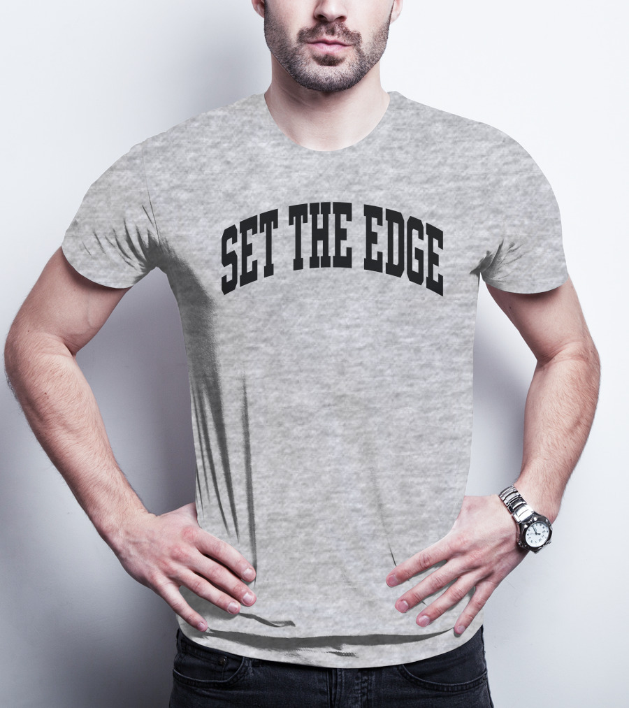 SET THE EDGE Football Defensive Strategy T-Shirt