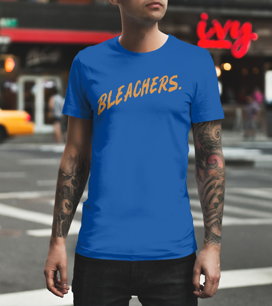 Bleachers Bold Arch Text On Blue T-Shirt