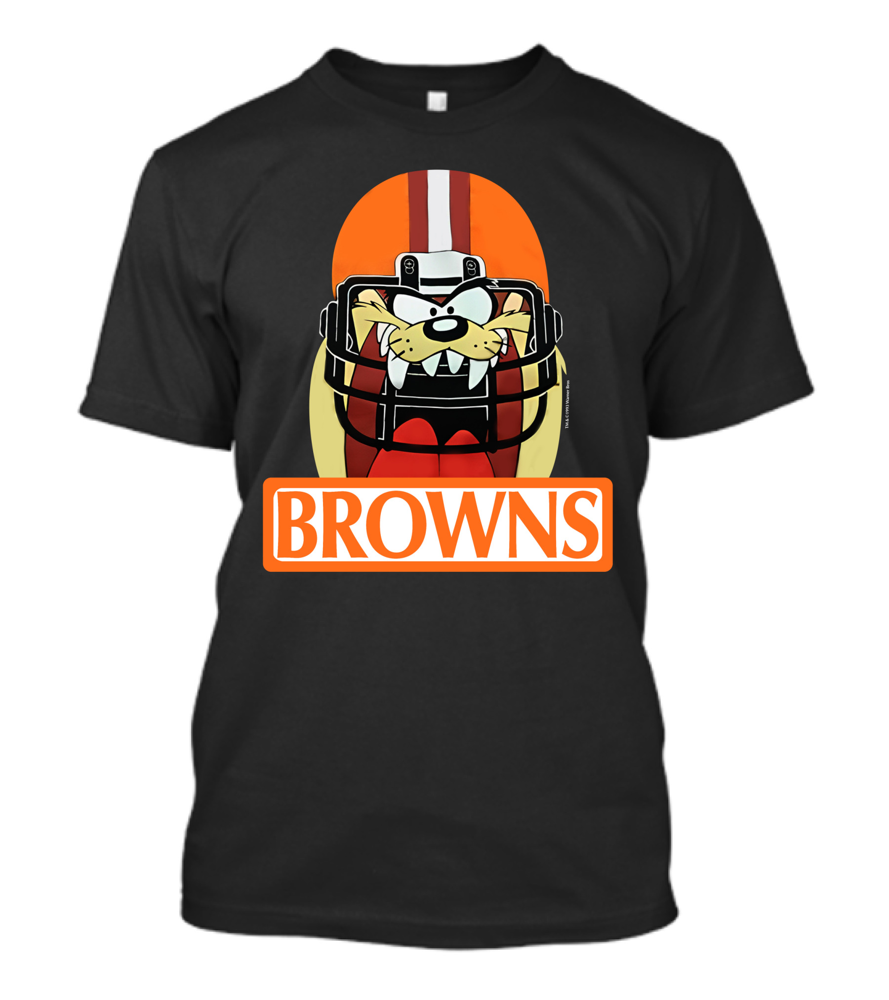 1993 Cleveland Browns Warner Bros Tazmanian Taz Devil Helmet Browns T-Shirt