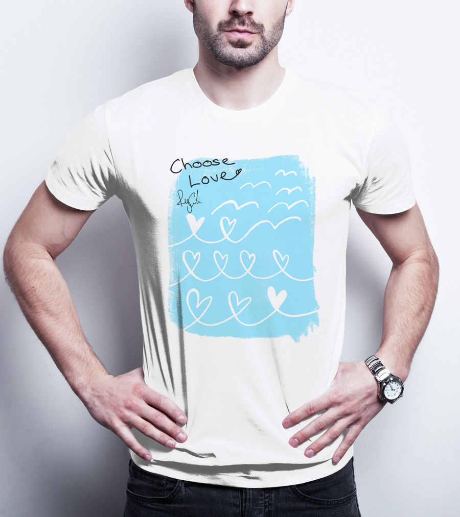 Freddy Carter Everpress Choose Love Heart Waves Blue Print T-Shirt