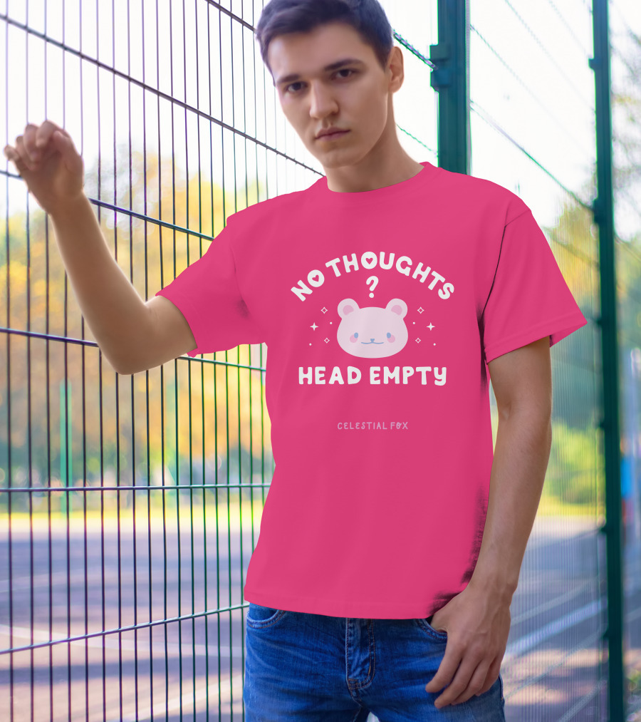 No Thoughts Head Empty Bear With Celestial Fox Stars T-Shirt