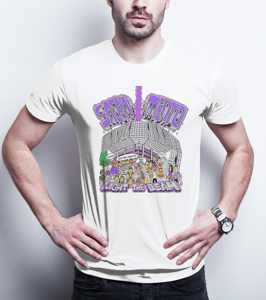 SACRA MENTO Light The Beam Midtownsac Crowd Excitement Energetic Atmosphere T-Shirt