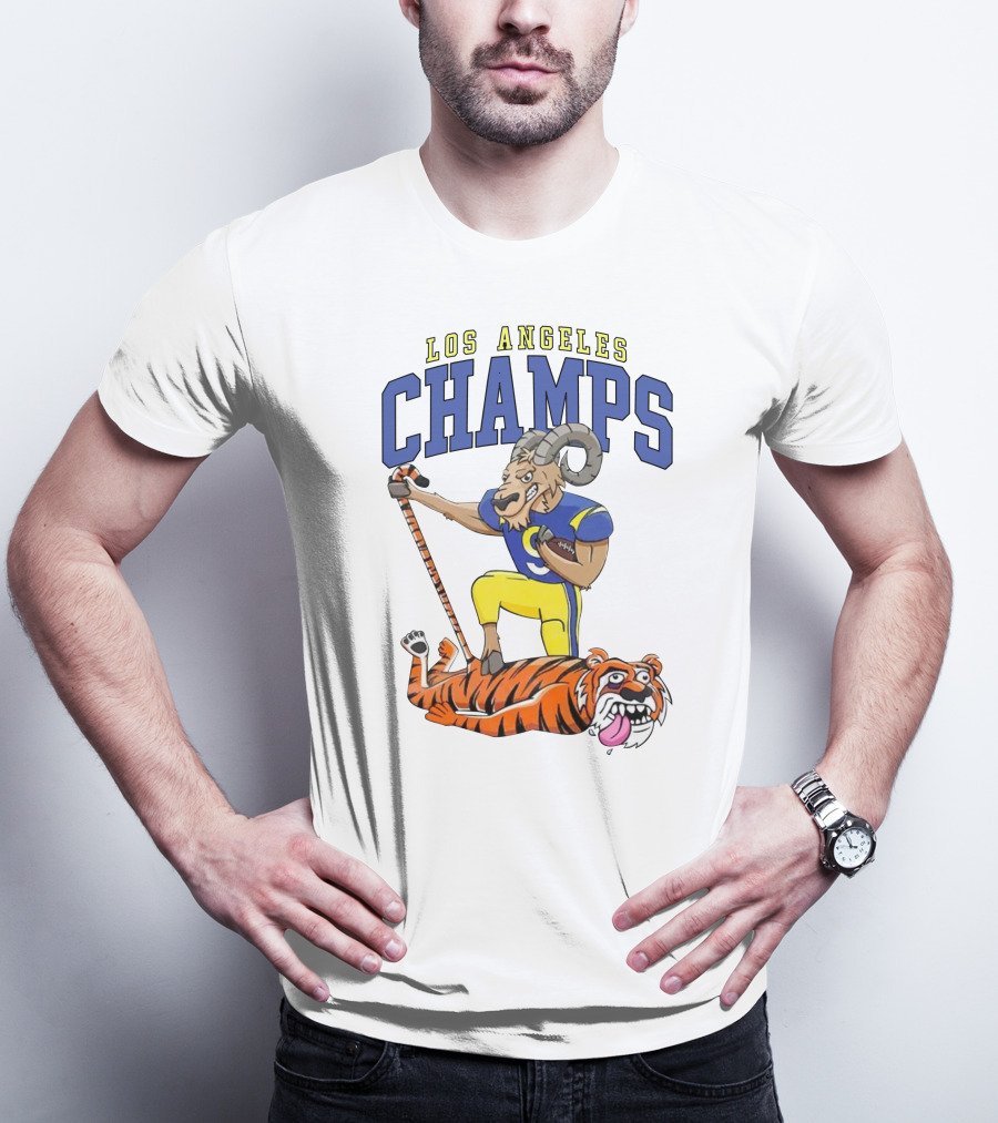 Los Angeles Champs Ram And Tiger Iconic Rivalry T-Shirt