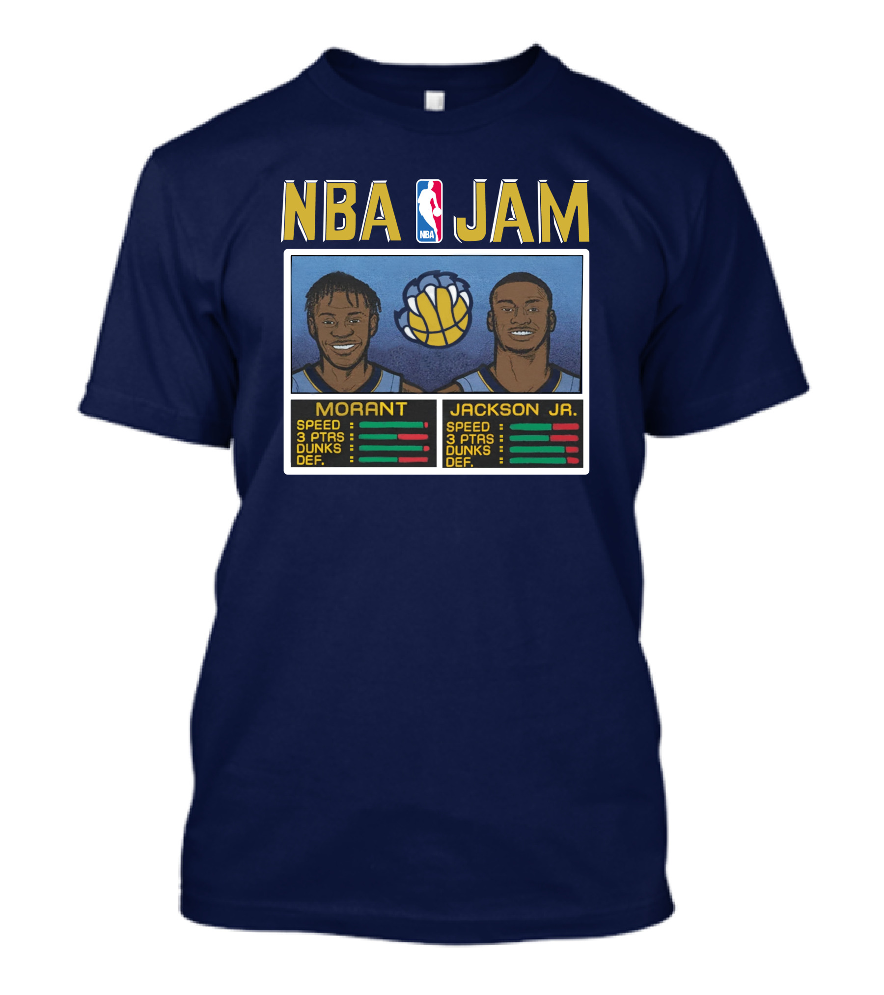 NBA Jam Morant Jackson Jr Player Stats Molly Morrison T-Shirt