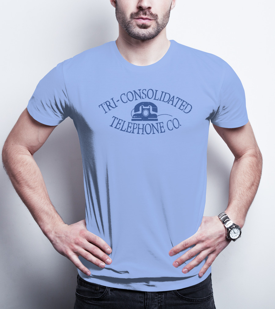 TRI-CONSOLIDATED TELEPHONE CO VINTAGE LOGO WITH RETRO TELEPHONE IMAGE T-Shirt